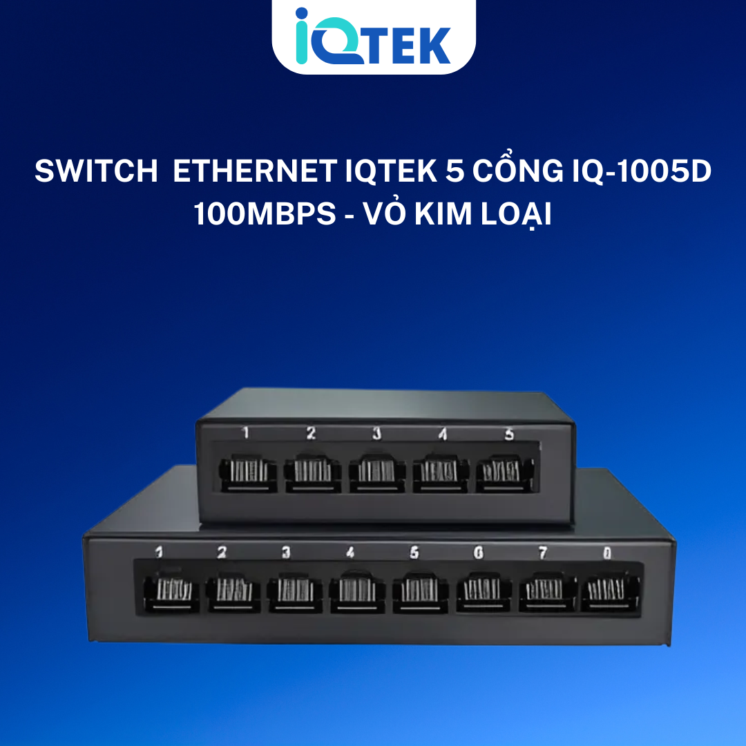 Switch Ethernet IQtek 5 cổng IQ-5FE 100Mbps - vỏ kim loại - IQTek